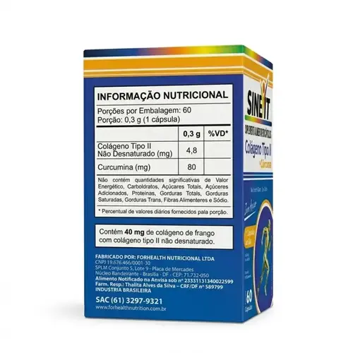 Colágeno Tipo II + Cúrcuma Sinevit 60 Cápsulas | Articulações e ...