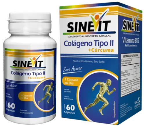 Colágeno Tipo II + Cúrcuma Sinevit 60 Cápsulas | Articulações e ...
